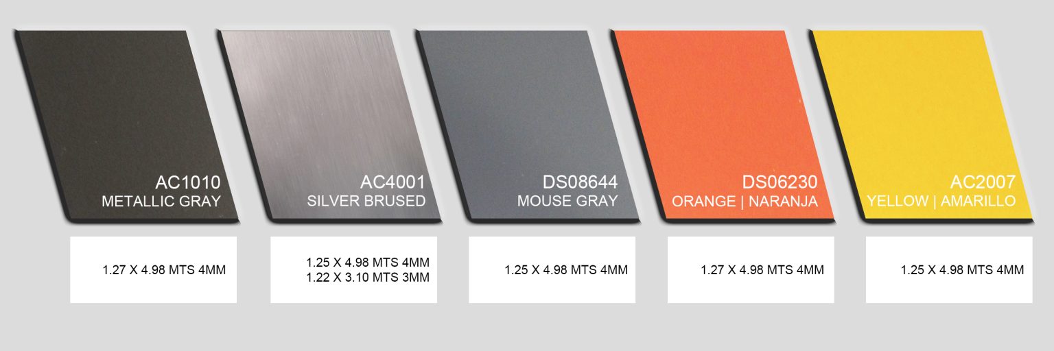 Colores y medidas del panel de aluminio alucobond alucoflex